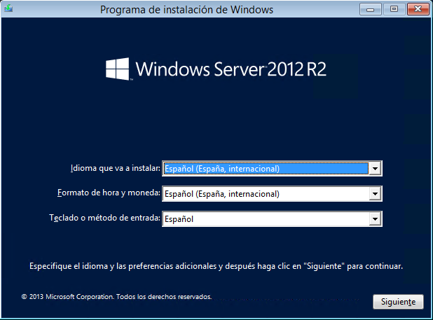 1gb de información: Instalar Windows 2012 R2 Server Core Mode