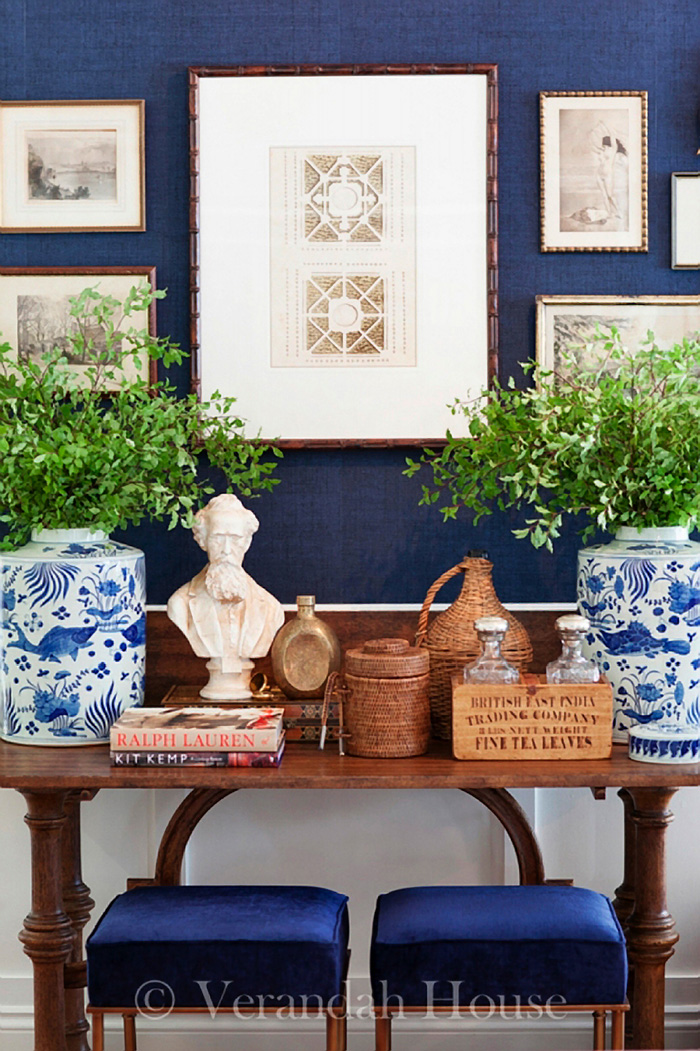 Blue and White with Veranda House