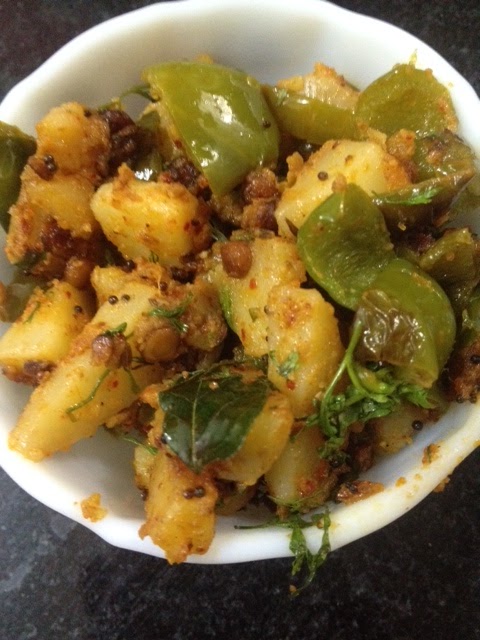 Aloo Simla Mirch Peanut masala | Smitha Shrisha's Carpe Diem Spicy Eats