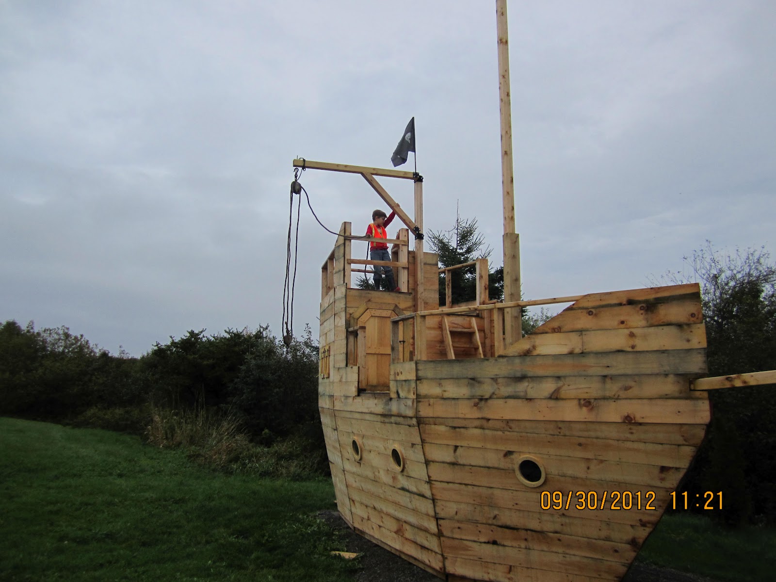 Backyard Kidz: Backyard Pirate Ship Playhouse - rained out - AGAIN