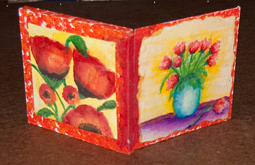 Ruth's We Learn As We Go: Painted CD case with pressed flowers