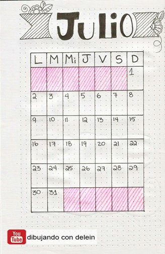 Bullet journal portada del mes de Julio | Manualidades