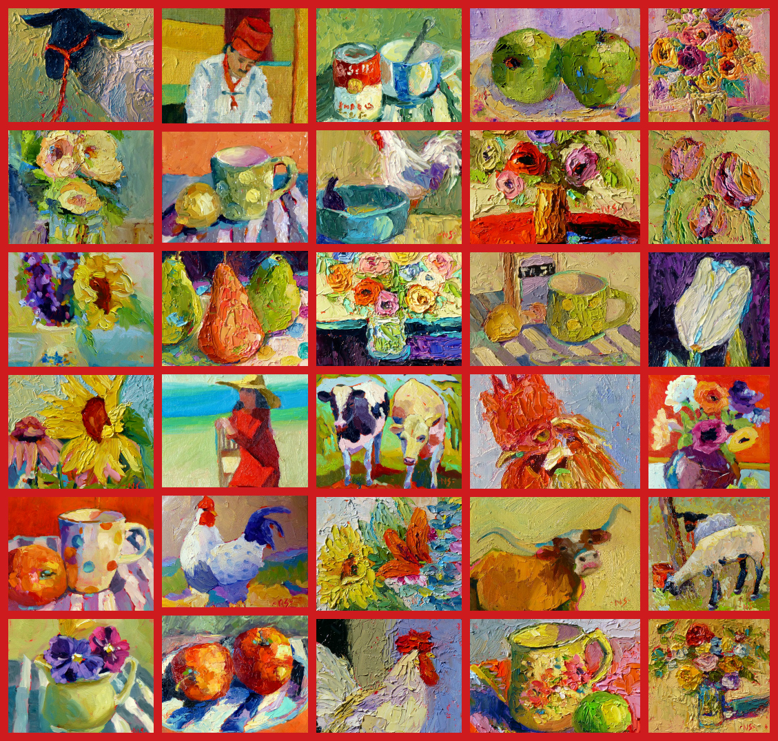 Nancy Standlee Fine Art: Collage of the 30 Paintings in 30 Days January ...