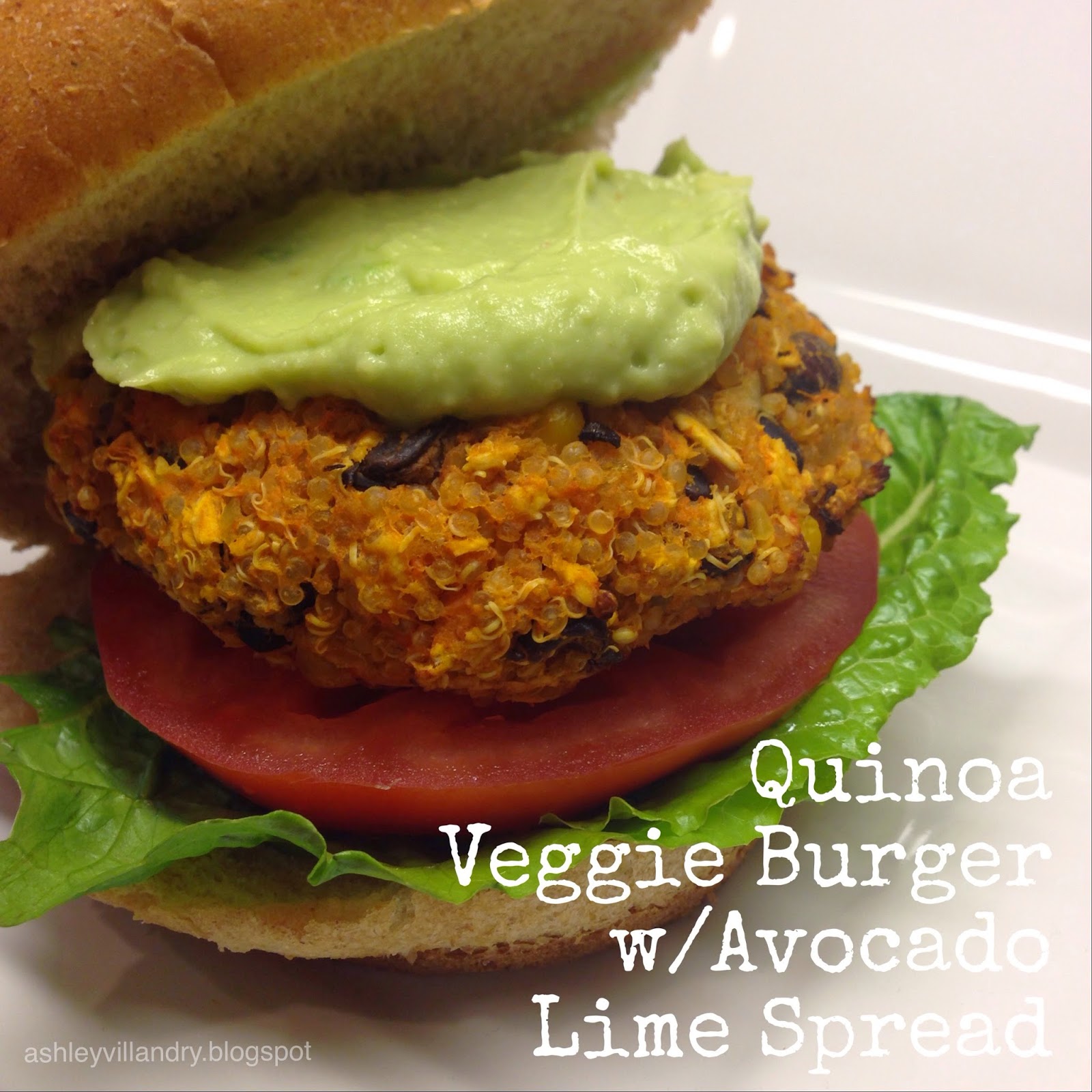 The Healthy Life: Quinoa Veggie Burger with Avocado Lime Spread