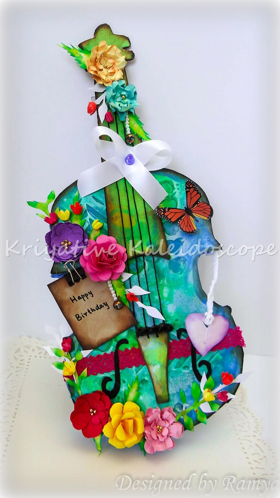 VIOLIN SHAPED CARD TUTORIAL - KRIYA-TIVE KALEIDOSCOPE