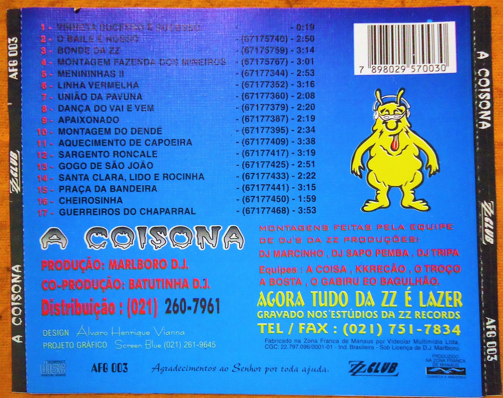 ZZ CLUB - 1997 - A COISONA (CD AFG 003) - Site Funk antigo