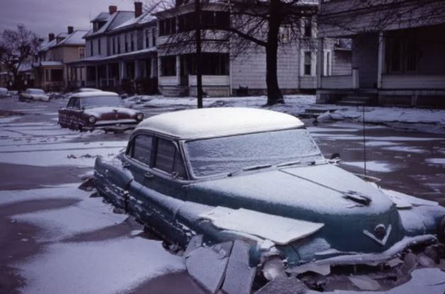 Just A Car Guy: ice damage on the outside, flood damage on the inside.