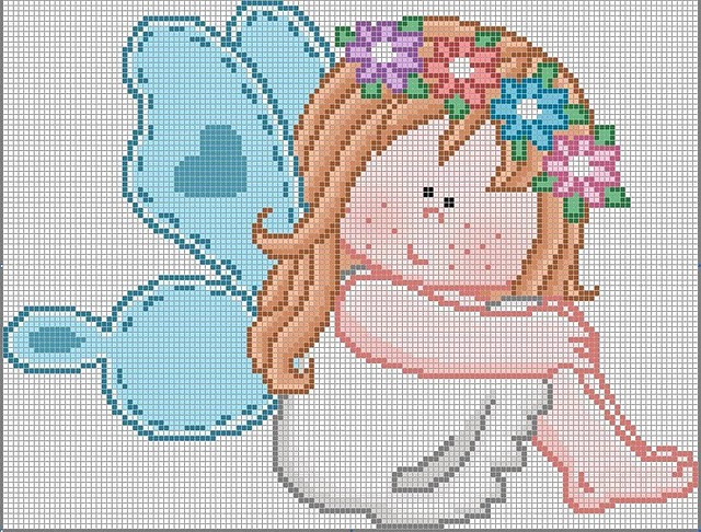 Coca-Lola patch: Angelitos punto de cruz