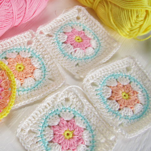 Color 'n Cream Crochet and Dream: Flower Square Tutorial VII