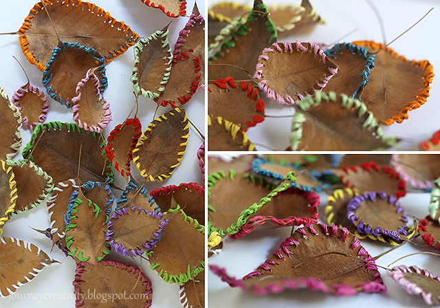 Sewing leaves - Journey into Creativity