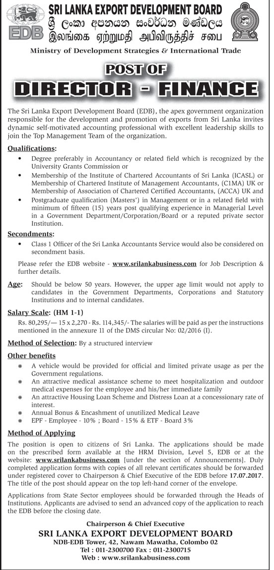 Sri Lankan Job Vacancies Paper Advertisements