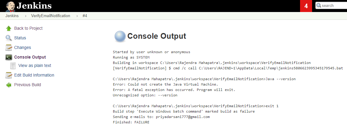 How to send email notification from Jenkins with TestNG Report?