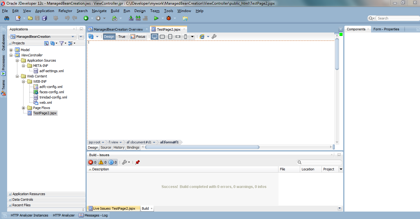 Different Ways To Create A Managed Bean Of Jspxjsf ~ Oracle Adf 12c Application Development
