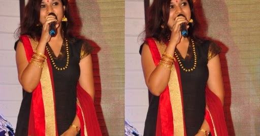 Singer Sumangali in Black Churidar - Indian Dresses