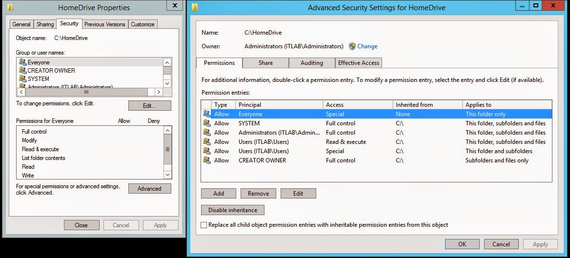 IT User Guides: Server 2012 R2 - GPO - Folder redirection with Local Sync