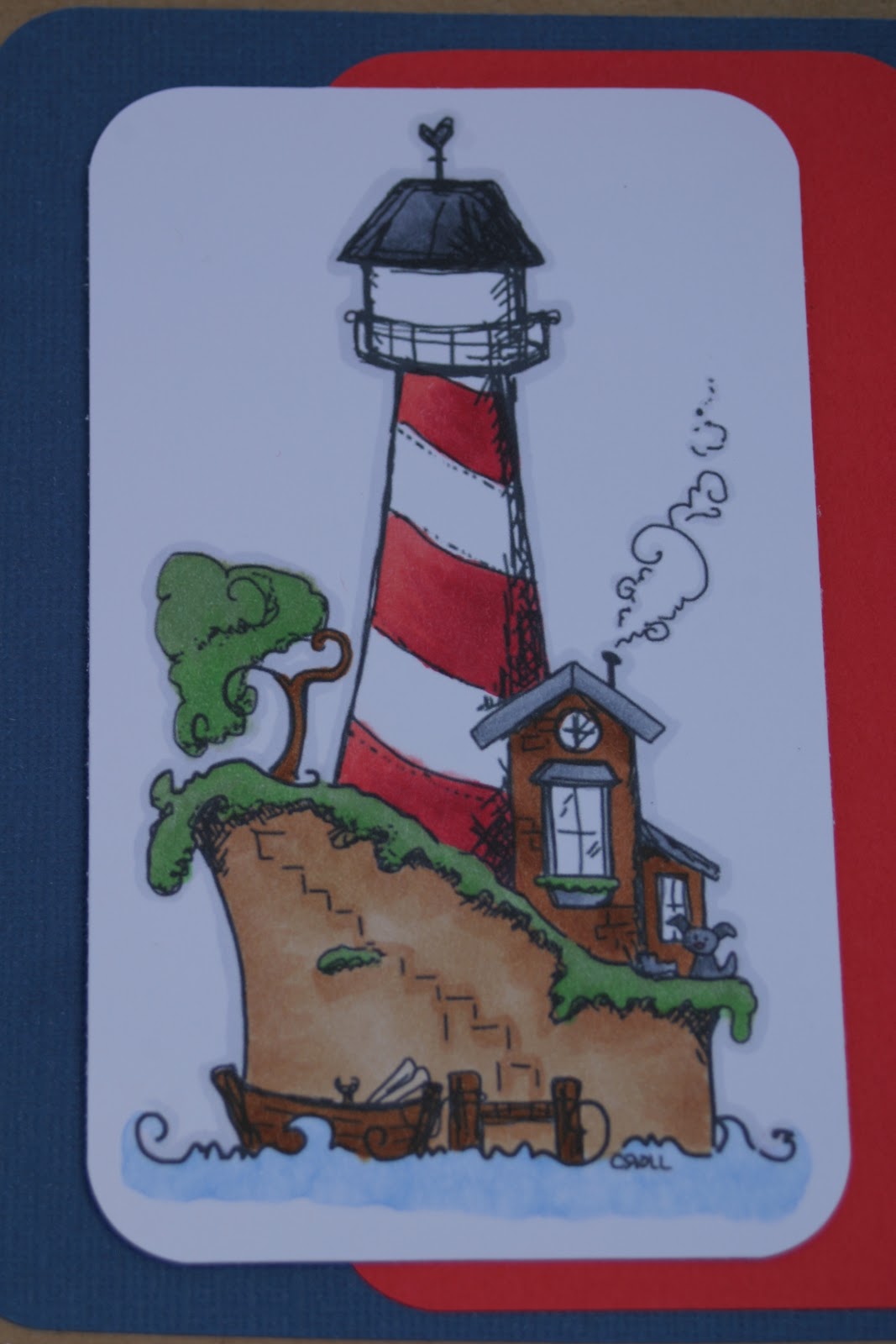 The Craftin' B: Lighthouse Birthday Card