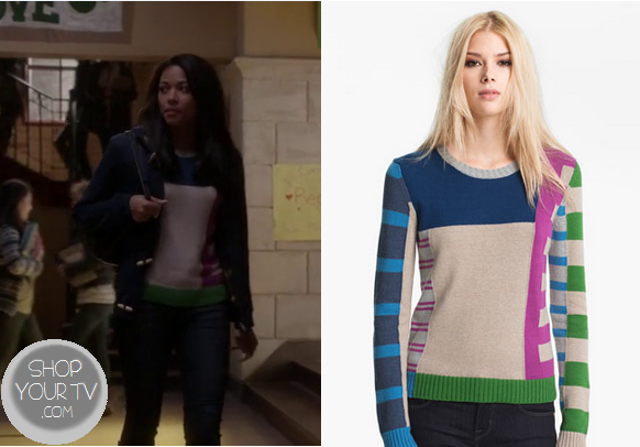 Twisted: Season 1 Episode 8 Lacey's Colorblock Geo Sweater | Fashion ...