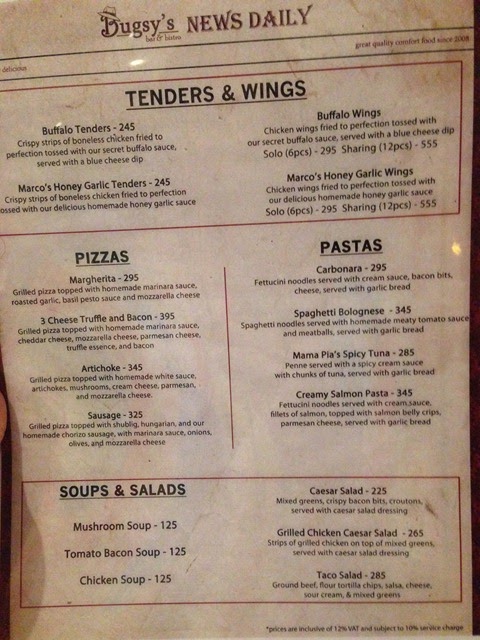 ERICJAZ FOODIES: BUGSY'S SPORTS BAR AND BISTRO