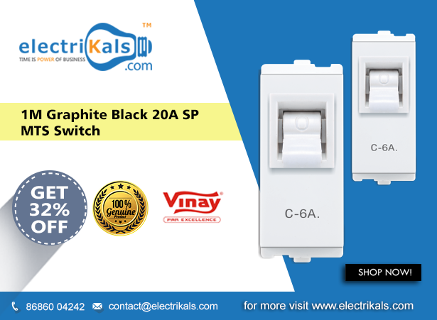 Electrikals: MTS Switches - Buy Vinay Group 1094 1M Graphite Black 20A ...