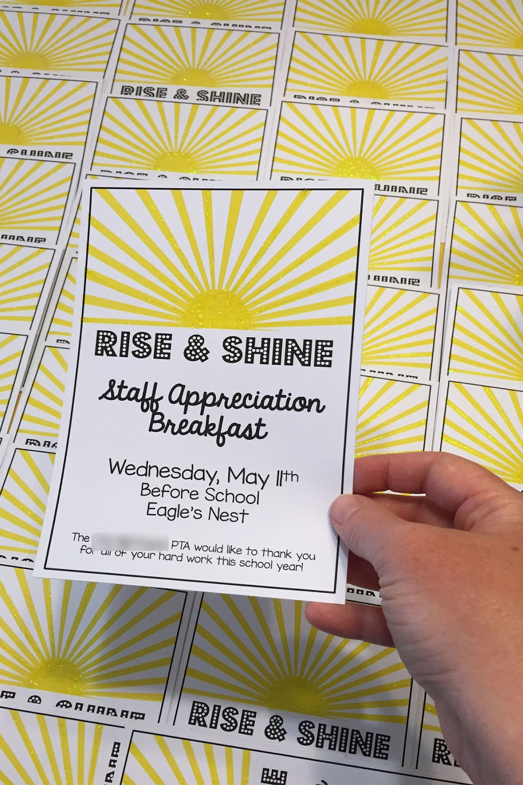 A View Into My Classroom: Rise & Shine Staff Appreciation Breakfast