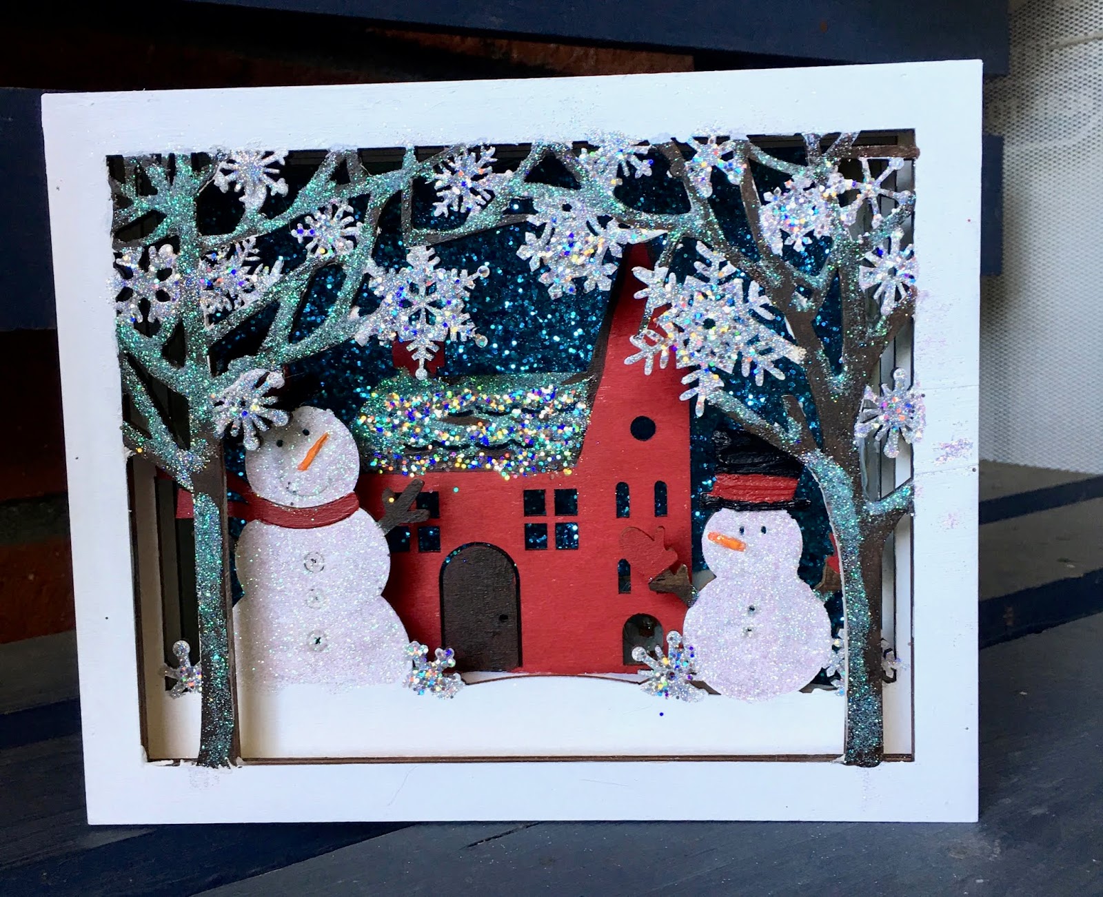 Last Minute DIY Snowman LED Shadow Box Project | Keep Calm and Craft On ...