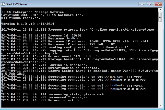 Mule ESB Tutorials: TIBCO Enterprise Message Service (EMS) | Commands
