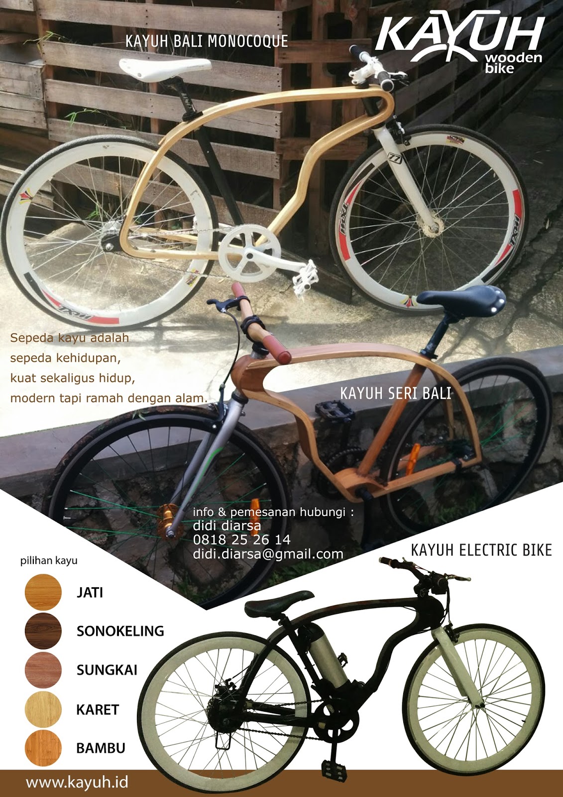 kayuh Indonesia: Poster Sepeda Kayu KAYUH