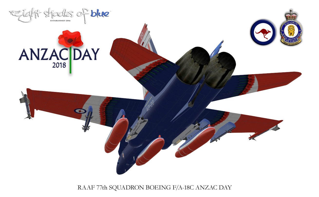 Eight Shades of Blue: RAAF 77th SQDR "Anzac Day" F/A-18C Hornet