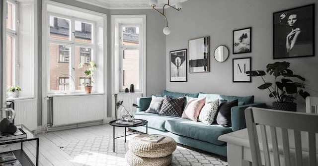 my scandinavian home: A calm grey Swedish space with a hint of blue