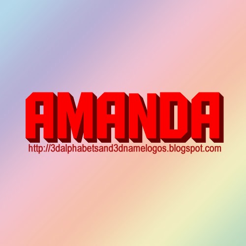 3D Name Logos: Amanda 3D Name Logo