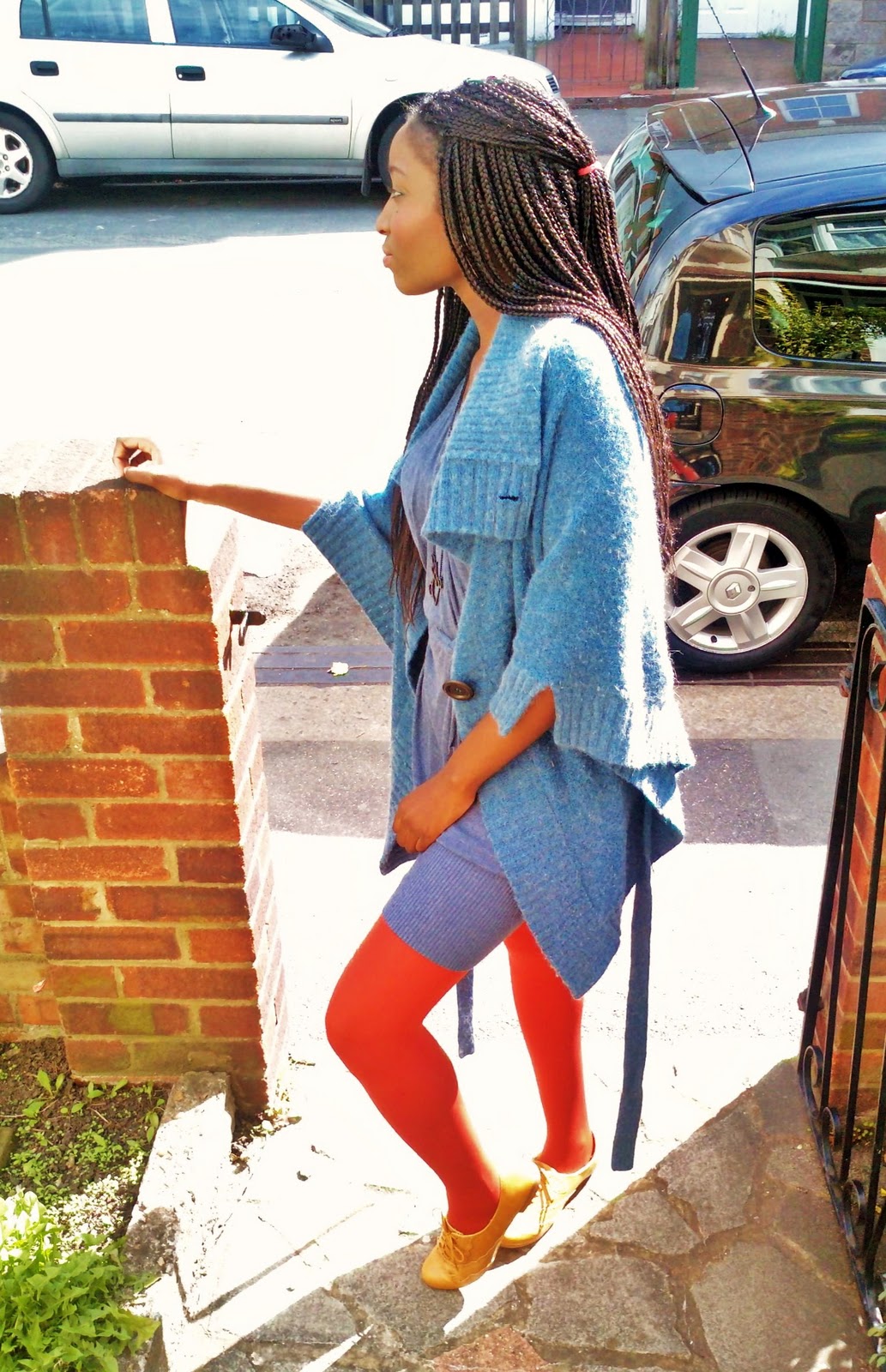 Dark-BrownEyes: Colourful Tights, Layered Knitwear!!