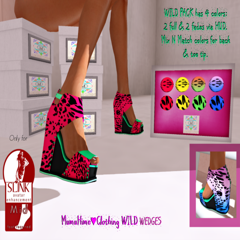 MUMUHIME CLOTHING'S WILD WEDGES WITH 4 COLORS. MIX n MATCH STYLED HUD ...