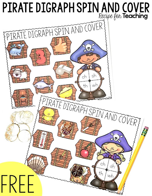Pirate Digraph Spin and Cover - Recipe for Teaching