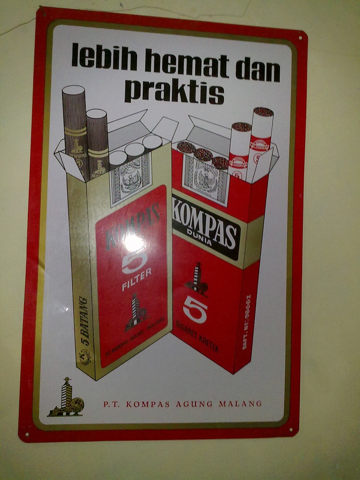 JADULCOLLECTIBLES: TIN SIGN ENAMEL IKLAN ROKOK KOMPAS