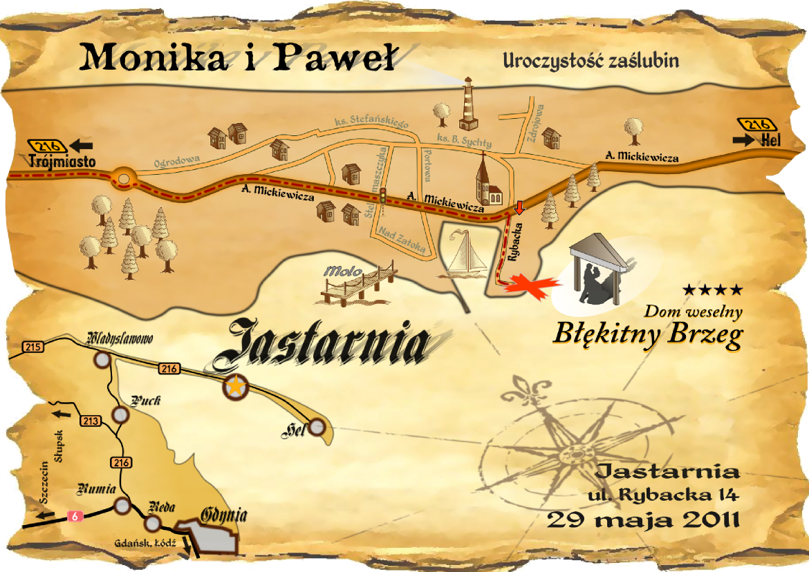 Oryginalne zaproszenia ślubne oraz indywidualne mapy okolicznościowe ...