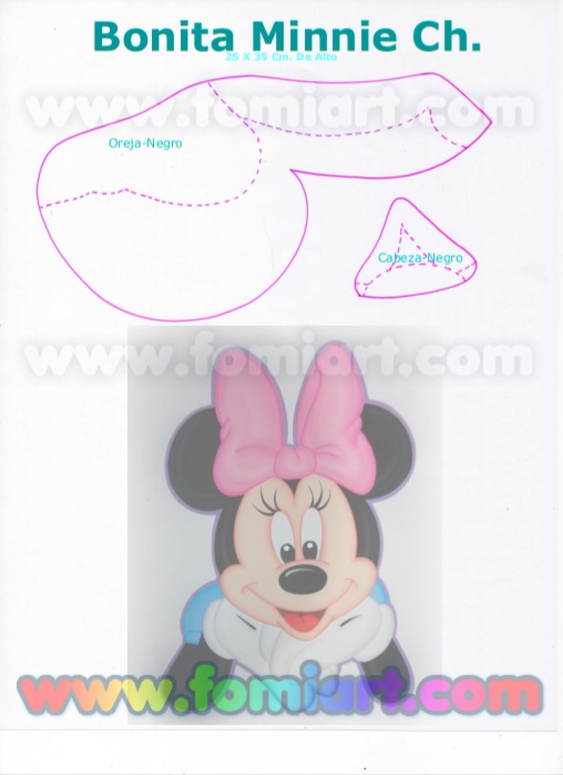 Bonita Minnie Mouse patrones gratis 25 x 35 cms (10) | Moldes Gratuitos