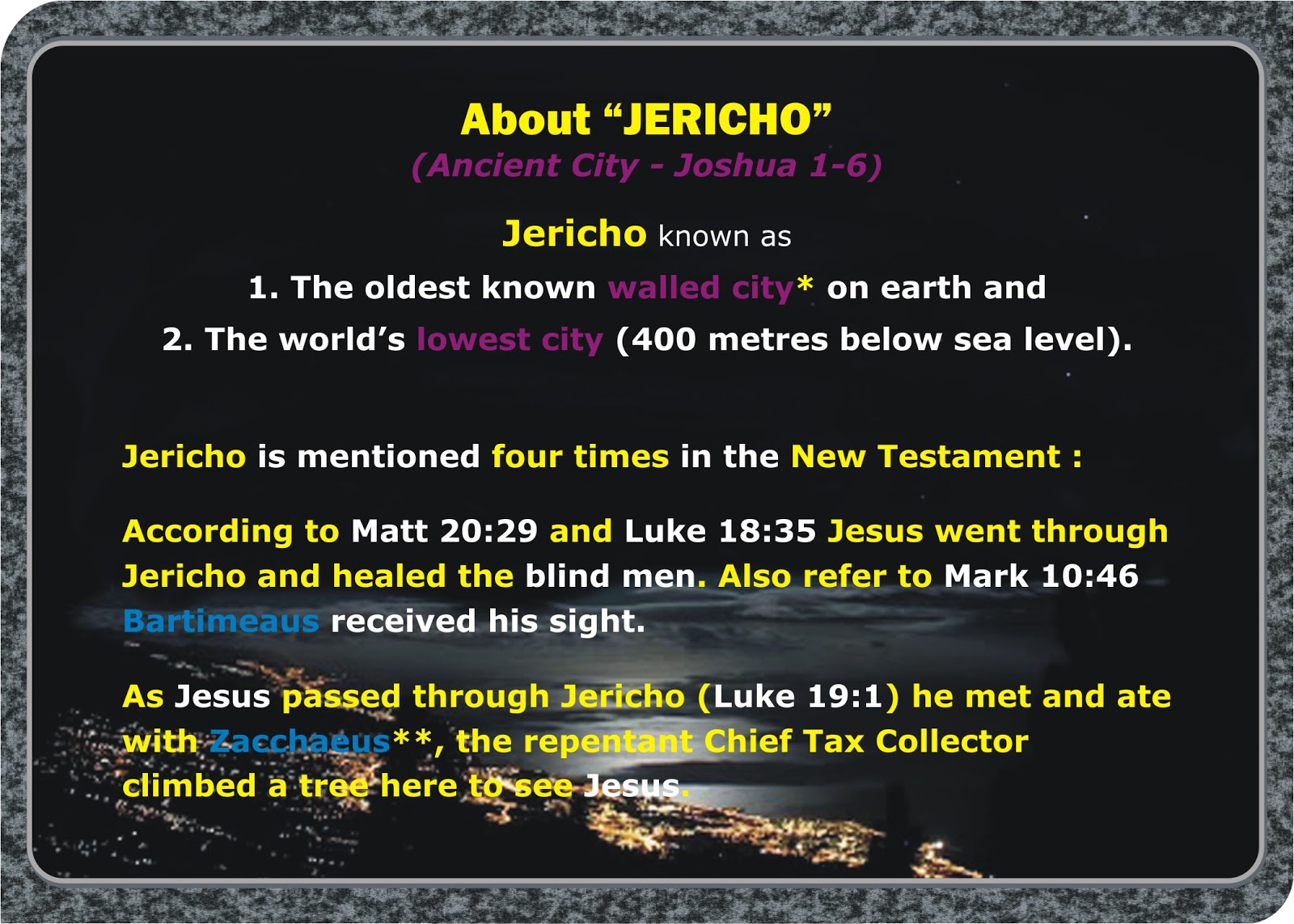 HOLY LAND TOUR - 2012: Day 2 (C) - 18th - Mt NEBO to JERICHO (the ...
