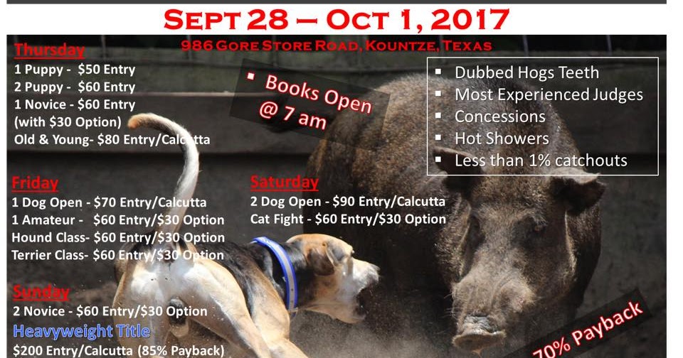 The Catahoula Hog Dog: EAST TEXAS HOG BAYING CHAMPIONSHIPS 9/2017