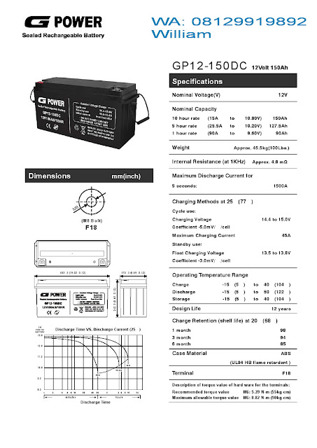 "G POWER" BATERRY UPS MURAH !!! ~ Battery Telecommunication Murah