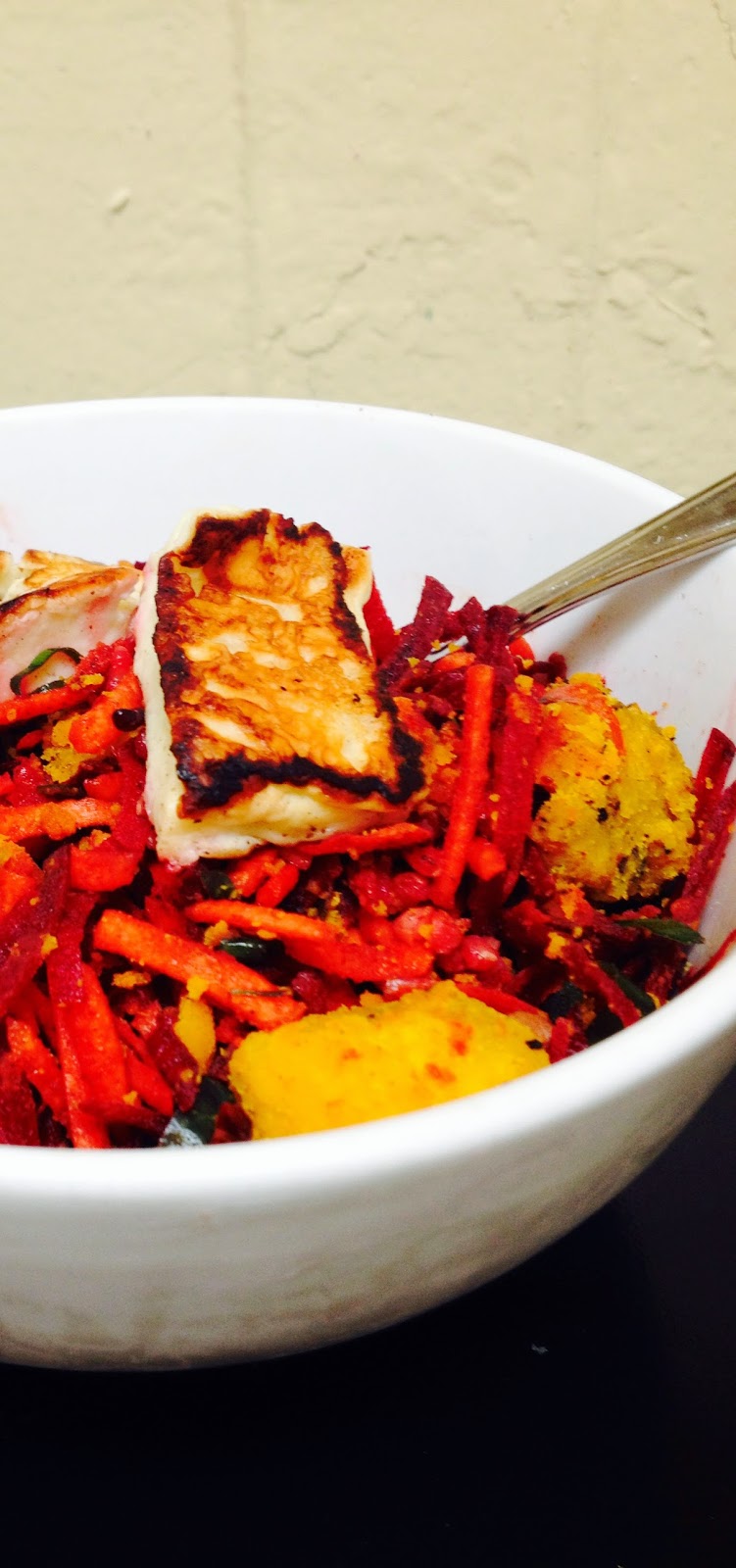 Spark My Pantry : Haloumi, Pumpkin and Raw Beet Salad