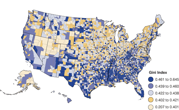 Map Catalog GIS 3015: Standardized choropleth map - Gini index in U.S ...
