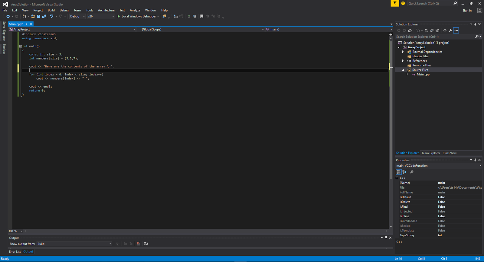 C++ Computer Programming: How To Print The Contents Of An Array C++