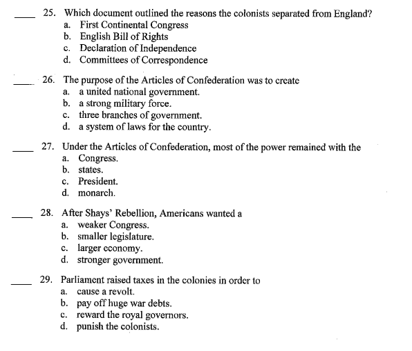 Mrs. Rashid's 7th Grade Civics Class: Ch. 4 Midterm Review Guide