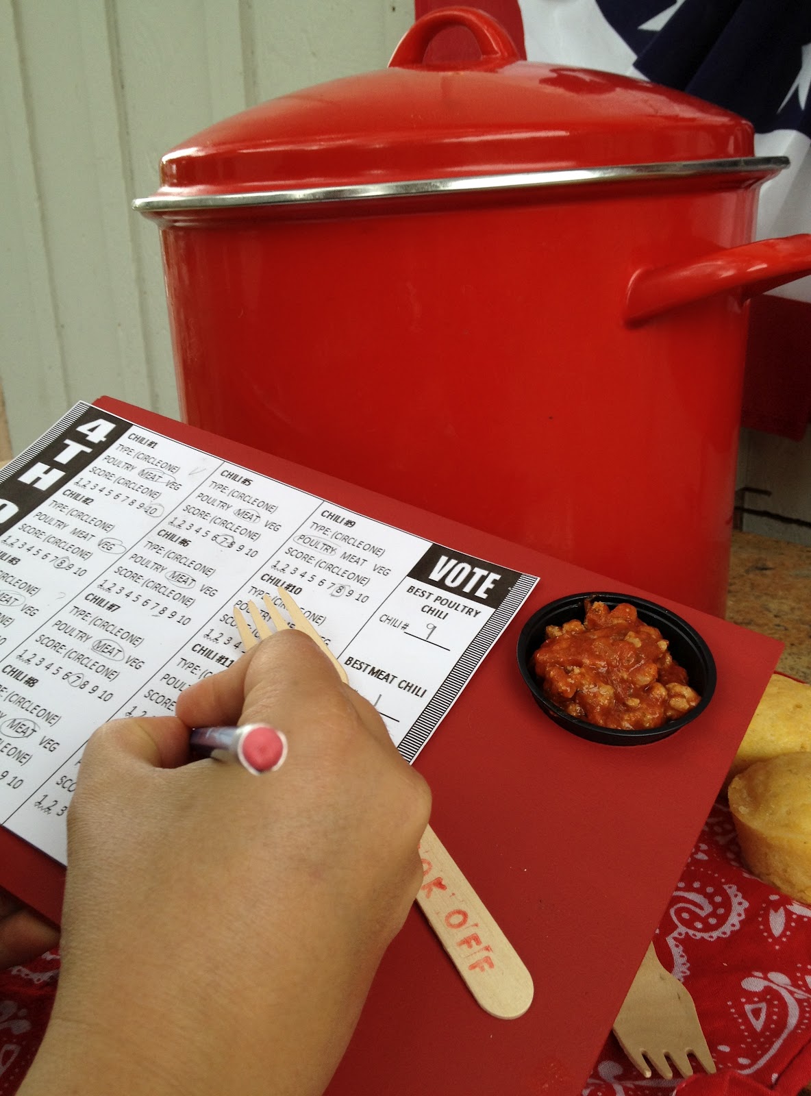 Backyard Chili Cook-off Party and Ballot Board DIY
