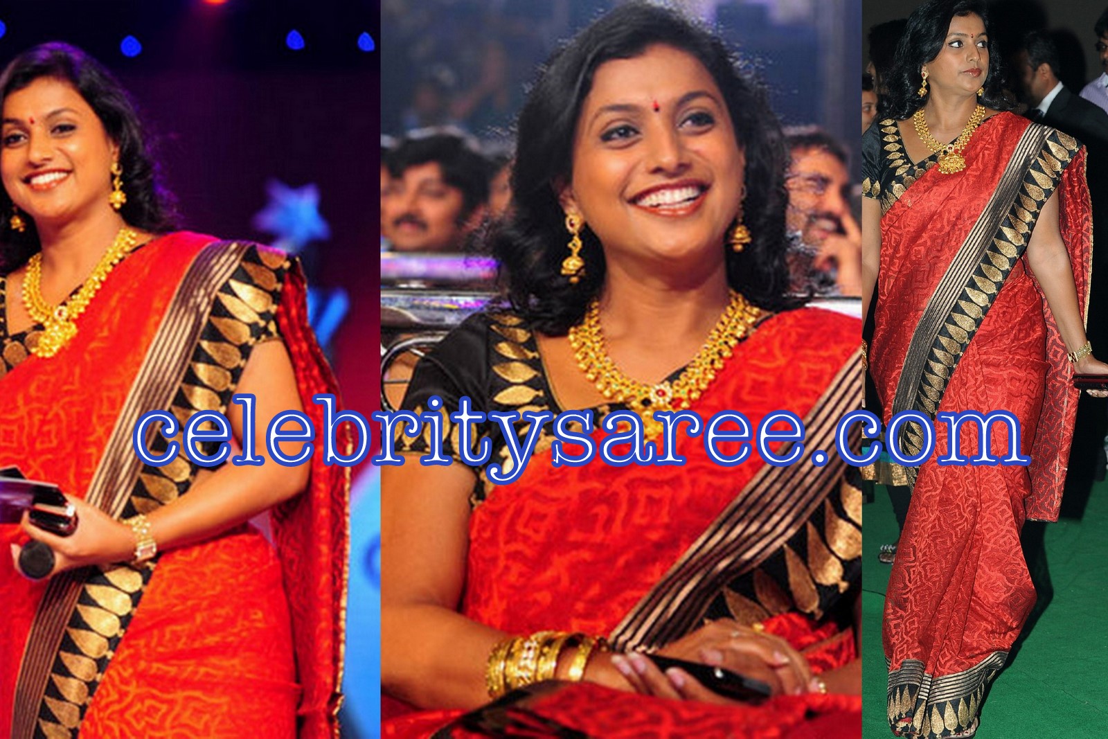 Roja in Orange Patola Silk Saree at Lux Cinema Awards 2011. - Saree ...
