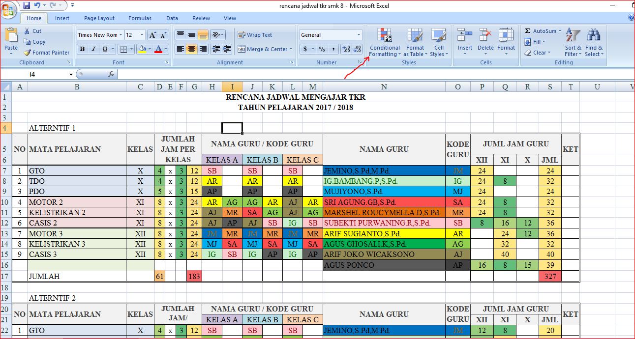 Tips trik membuat warna otomatis pada excel - Belajar Mudah