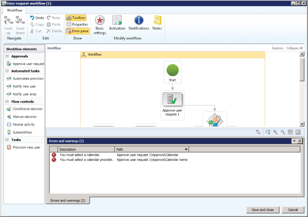 Microsoft Dynamics AX/365: Review Errors and Save a Workflow