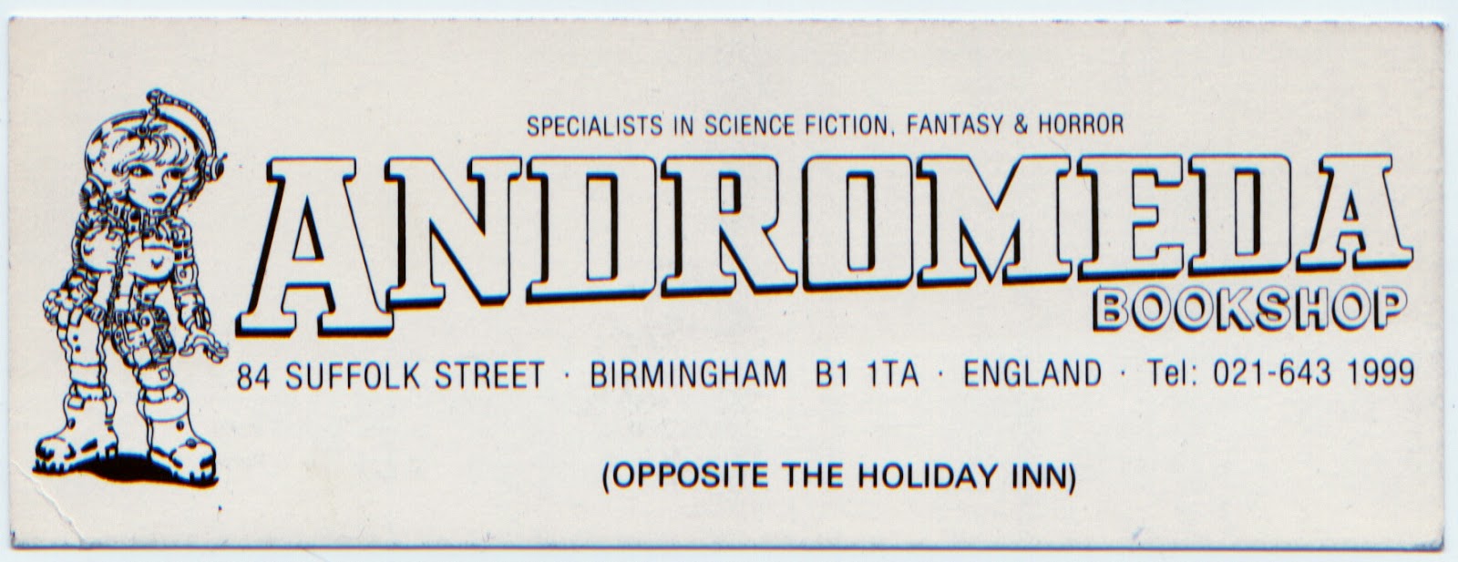 The Open Parachute: Andromeda Bookshop Card