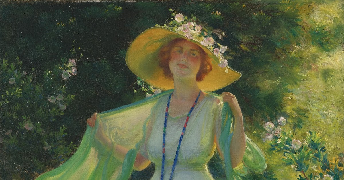 Charles Courtney Curran | Path of Flowers, 1919 | Masterpieces | Tutt'Art@