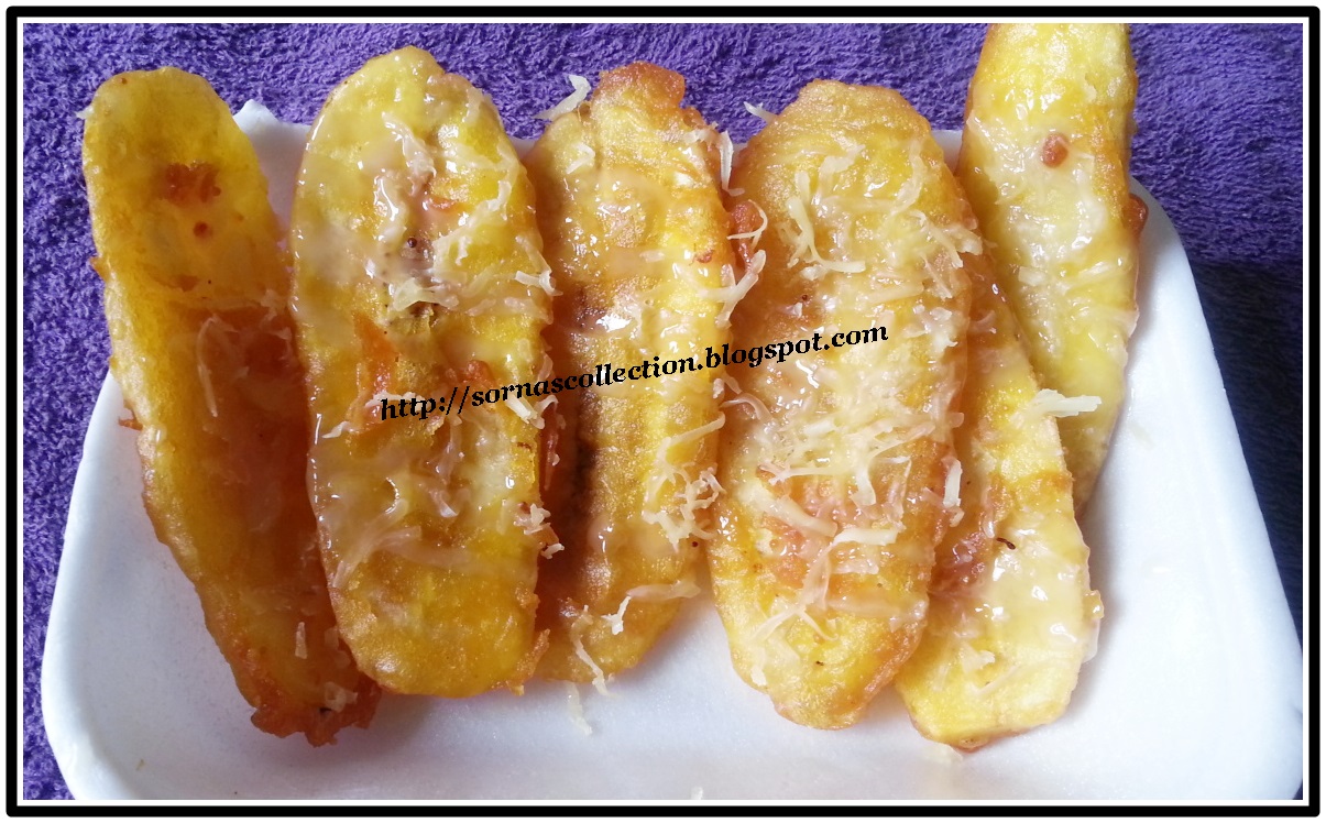 My Recipes: FRIED BANANAS WITH CHEESE & MILK DRIZZLE
